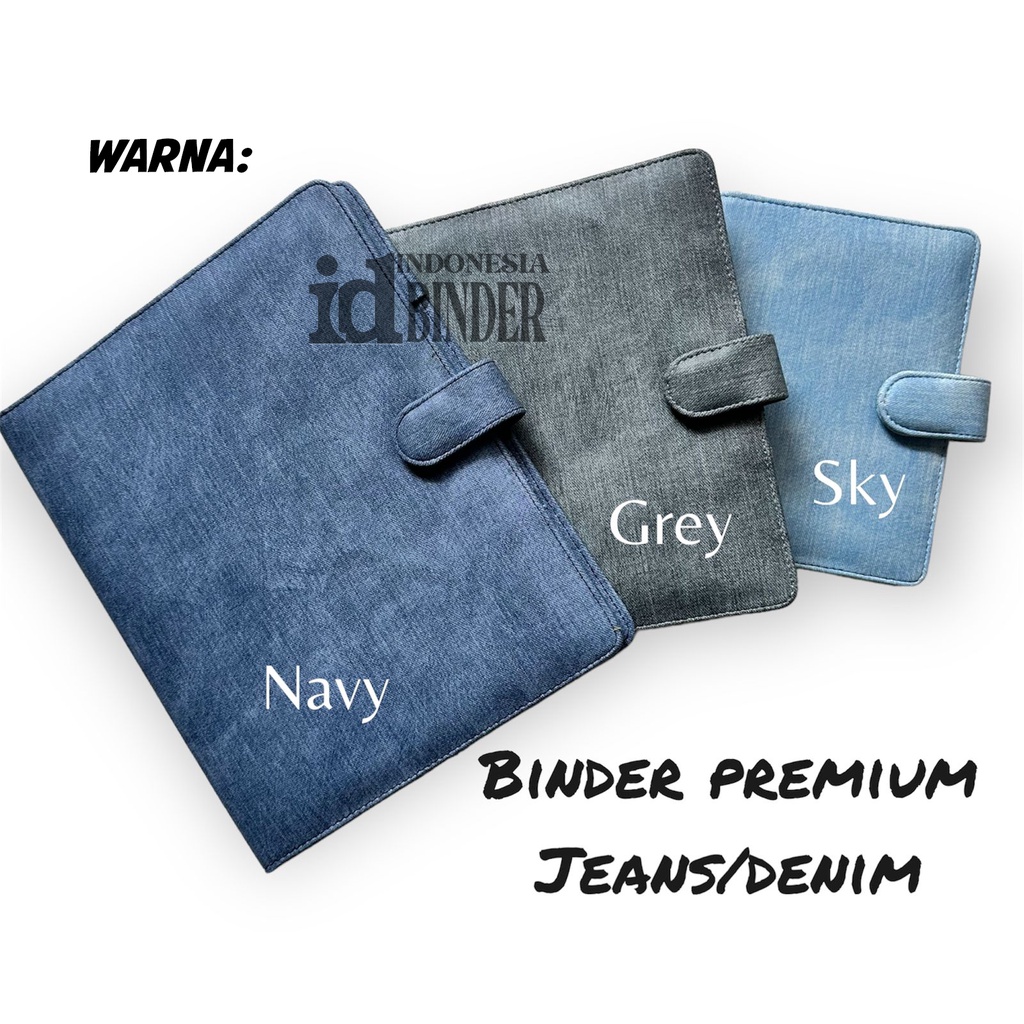 Jual BINDER PREMIUM BAHAN JEANS/DENIM ukuran A6, A5, B5 | Shopee Indonesia