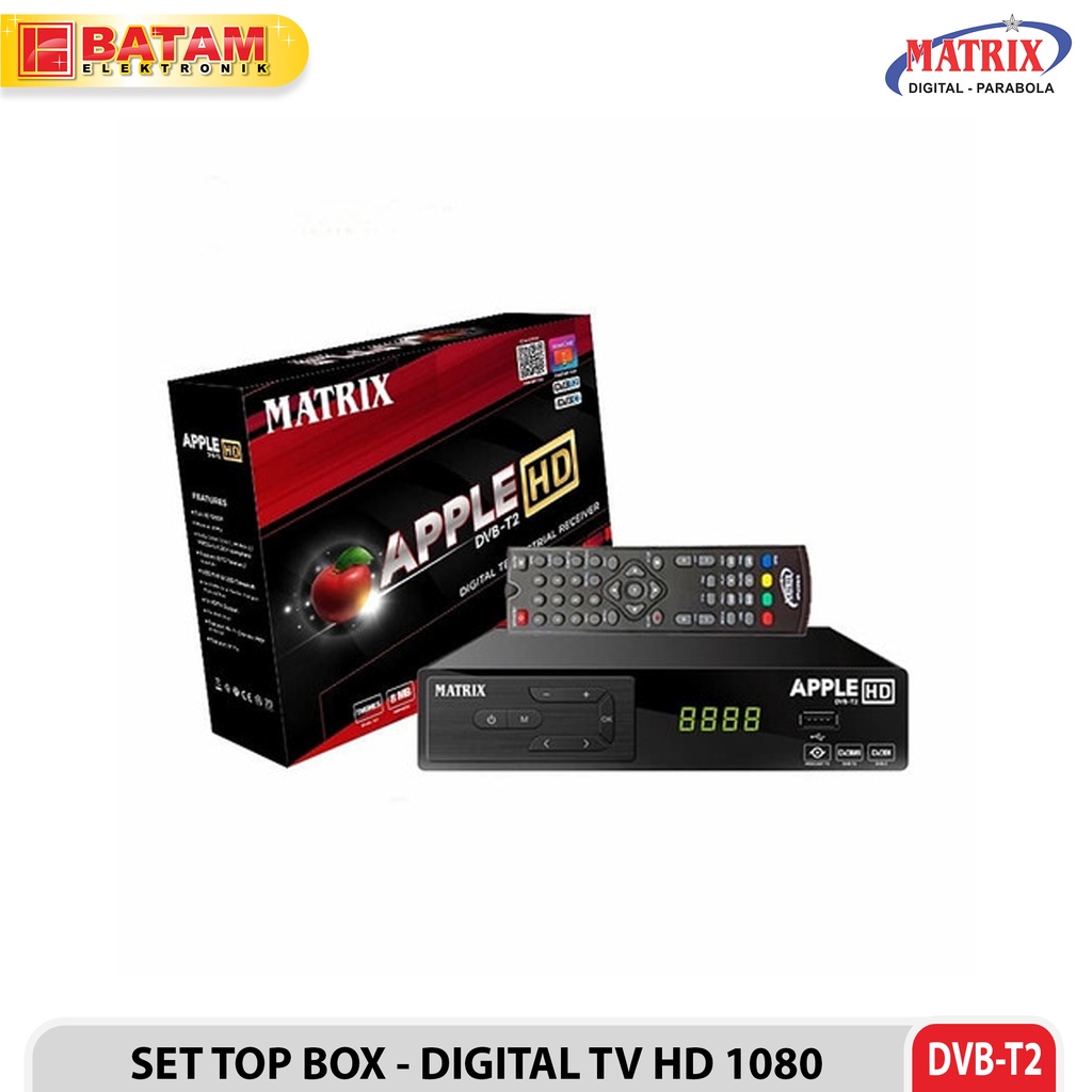 Jual Set Top Box MATRIX DVBT-2 APPLE HD MERAH | Shopee Indonesia
