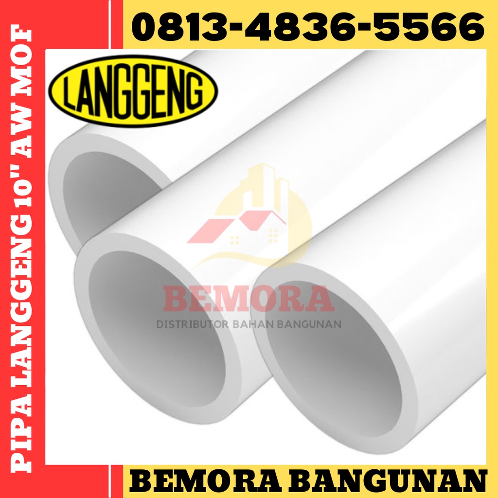 Jual Pipa Pvc Warna Putih Merek Langgeng 10 inch AW Mof (Harga Grosir ...