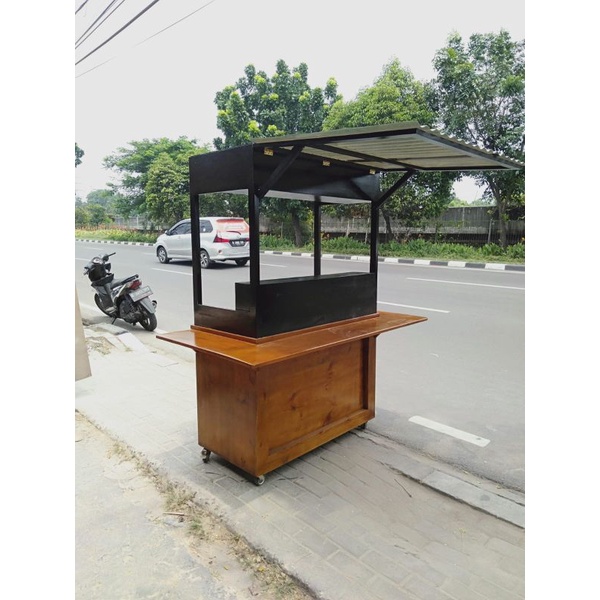 Jual booth kayu jati Belanda murah gerobak jualan gerobak minimalis ...
