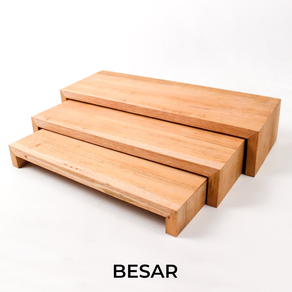 Jual Display Rak Tangga Kayu Pajangan Rak Susun Pajang produk (isi 3 ...