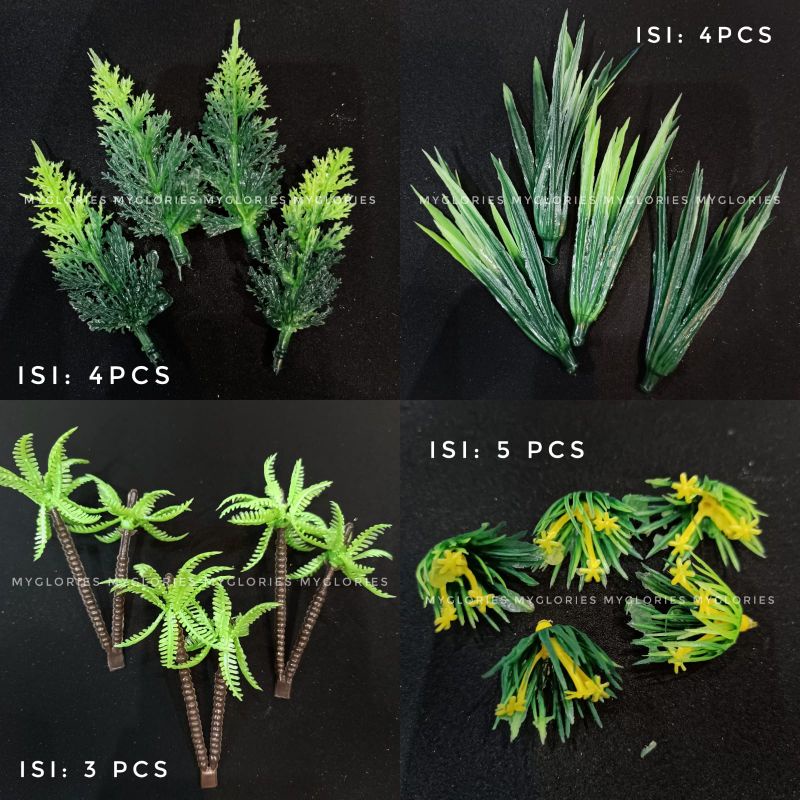 Jual Hiasan Kue bentuk Tanaman Rumput Bunga Pohon- Topper Cake Ulang ...