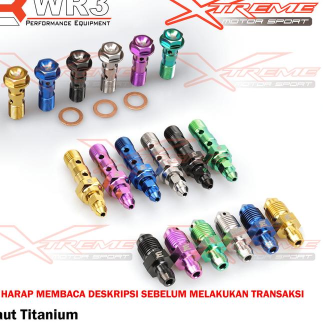 Jual Baut Double Drat Halus / Drat Kasar WR3 Bahan Pure Titanium ya - BautBleeding M8, Hitam ...