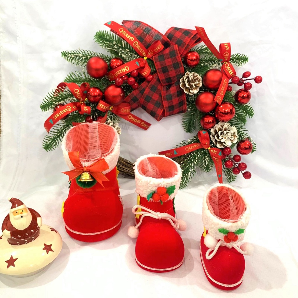 Jual Hiasan Natal Sepatu Santa Claus Dekorasi Natal Pernak Pernik Natal ...