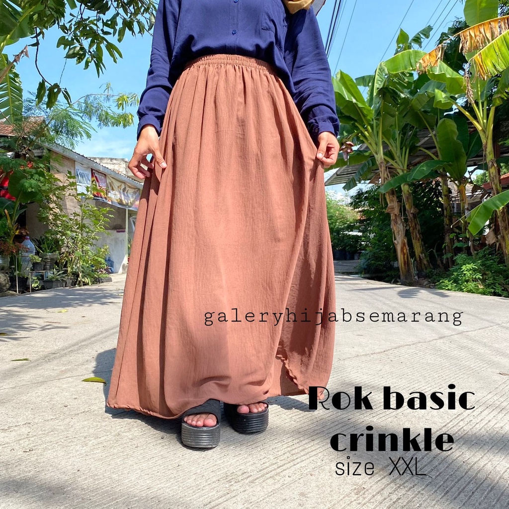 Jual ROK POLOS MAYUNG PREMIUM CRINKLE AIRFLOW / BASIC SKIRT / MAY SKIRT ...