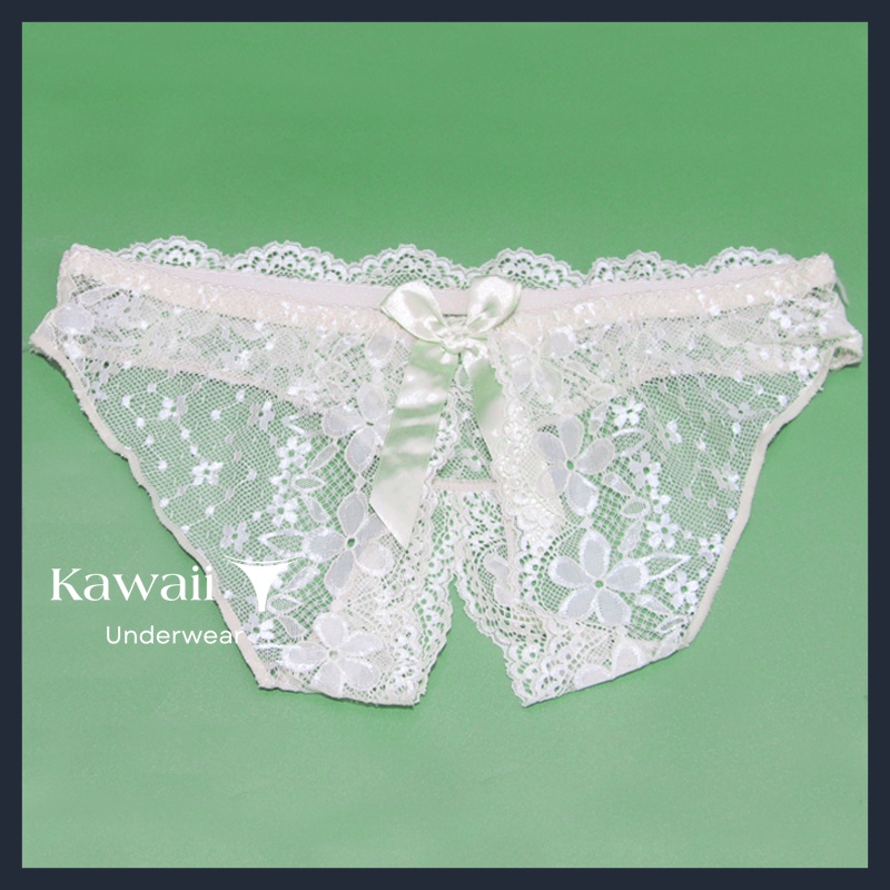 Jual Kawaii Lingerie G String Open Crotch Thongs Lace Panties Brief