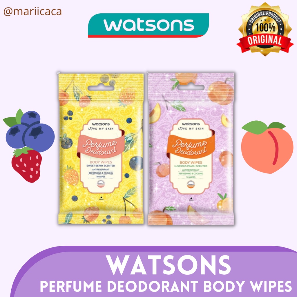 Jual Watsons Perfume Deodorant Wet Wipes / Tisu Basah Badan Parfum ...