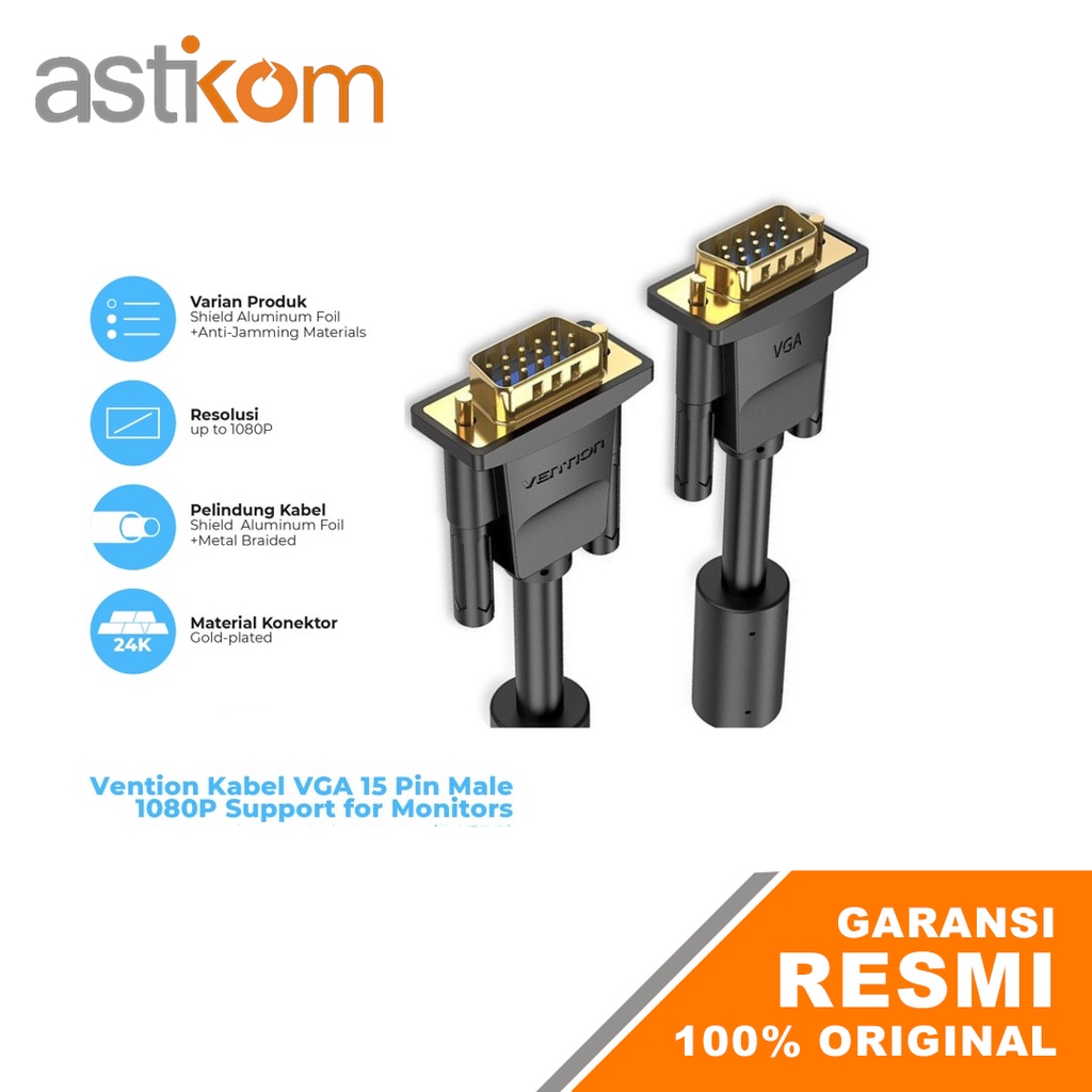 Jual Kabel VGA Vention Premium Male to Male (3+6) DAE 1M 1,5M 2M 3M 5M | Shopee Indonesia