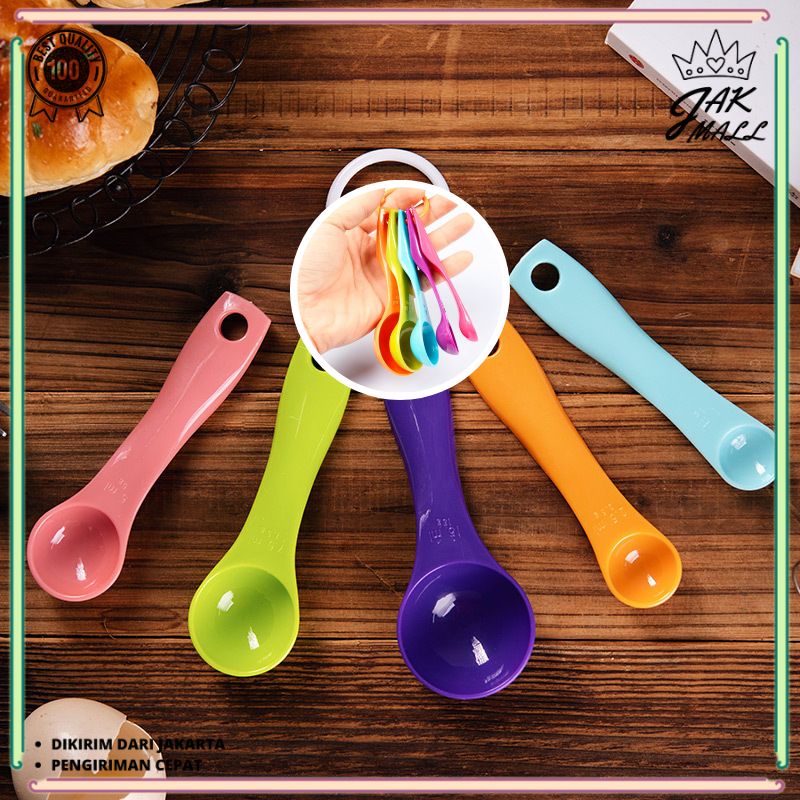 Jual Sendok Takar Set 5 in 1 Warna Pastel Ukuran Kue Air Bumbu JM ...