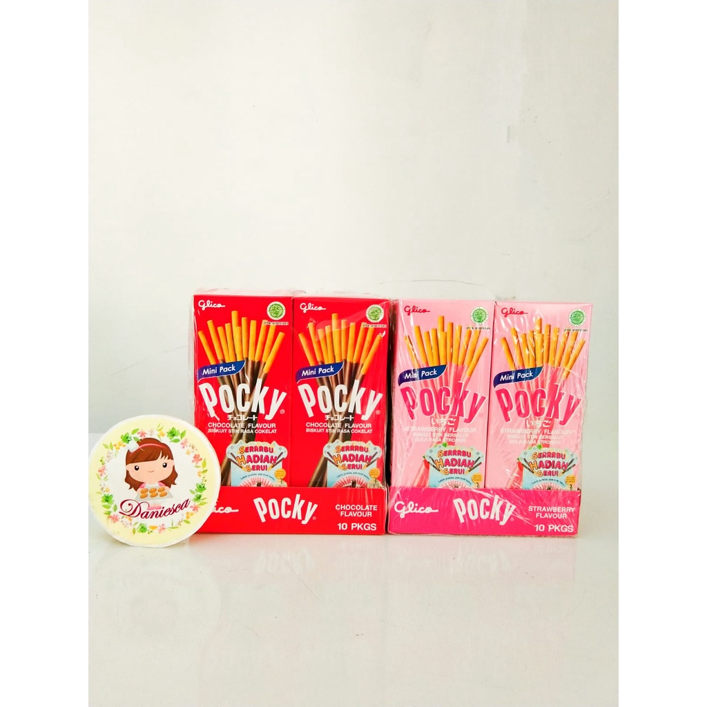 Jual .Glico Pocky Mini 1 pak 22 gr 10 kotak Pocky chocolate strawberry ...