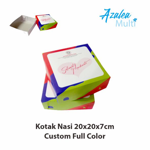 Jual Kotak Nasi Custom 20x20x7cm Tutup Terpisah Lunch Box Kardus ...