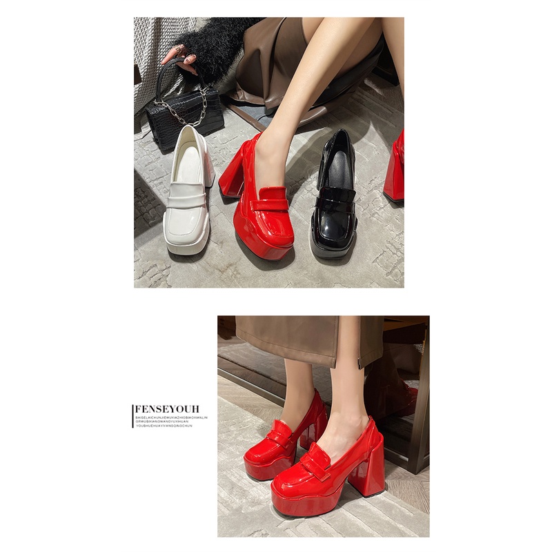 Jual Lula Patent Loafers Pumps Mary Jane Shoes Sepatu Sol Tinggi Lolita ...