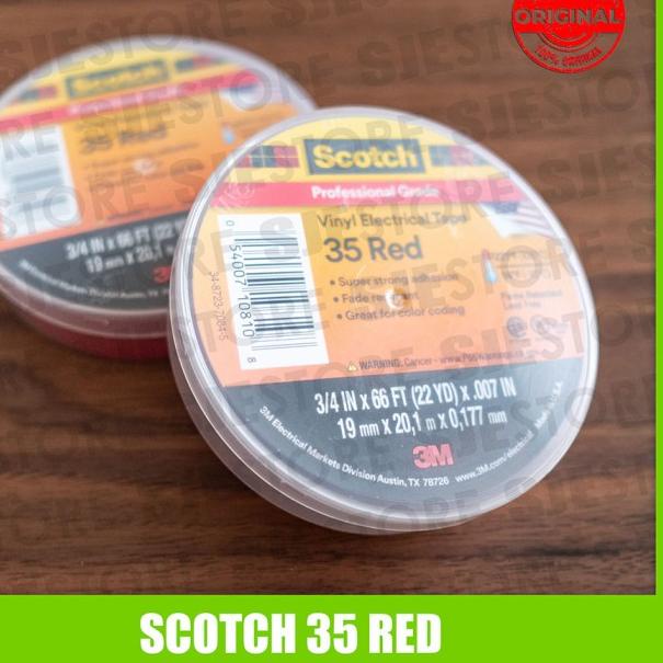 Jual Isolasi Listrik 3M Scotch 35 Vinyl Electrical Tape Merah | Shopee ...