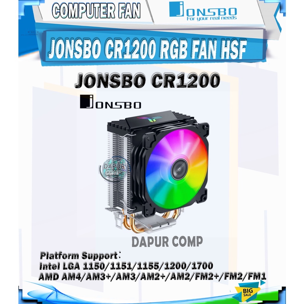 Jual JONSBO CR 1200 CPU COOLER TOWER RGB COLOR BLACK | Shopee Indonesia