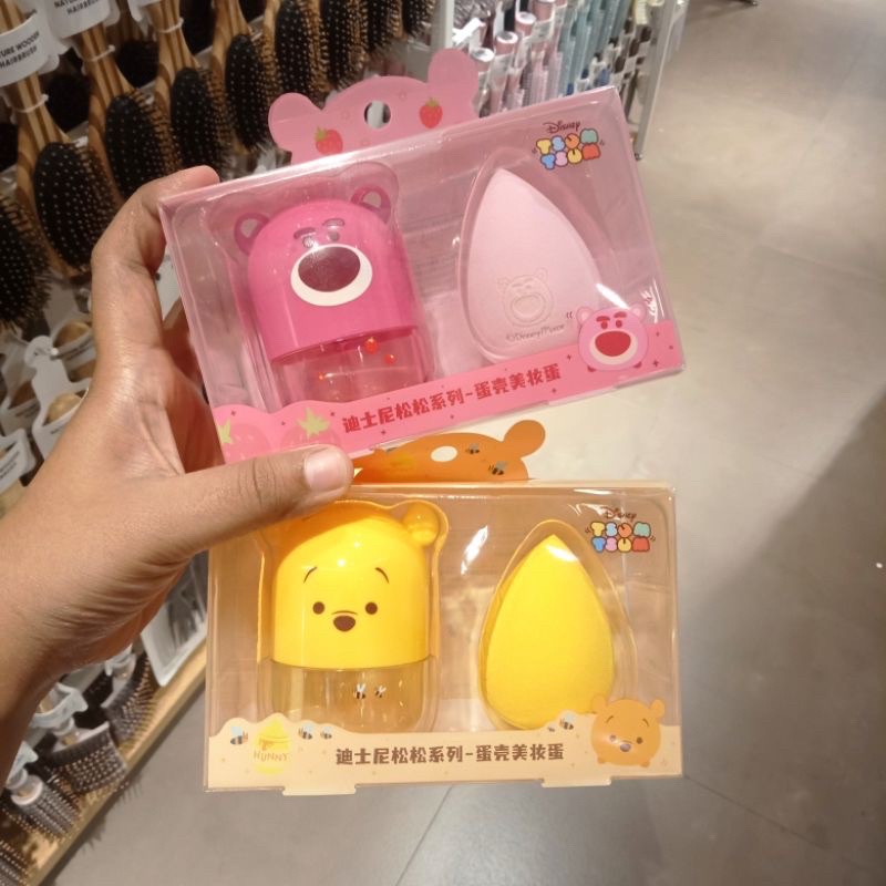 Jual MINISO 🆕 Tsum Tsum Makeup Sponge + Case Set (Lotso / Winnie the ...