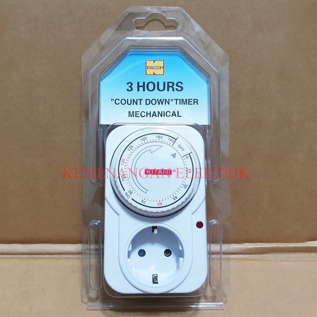 Jual KITANI STOP KONTAK TIMER 3 JAM ANALOG / ALAT PENGATUR WAKTU 3JAM ...