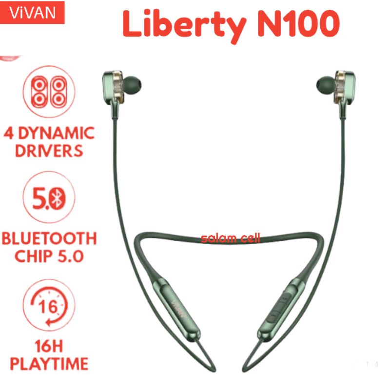 Jual Headset Bluetooth Anti Air Vivan Liberty N100 Magnetic Bass ...