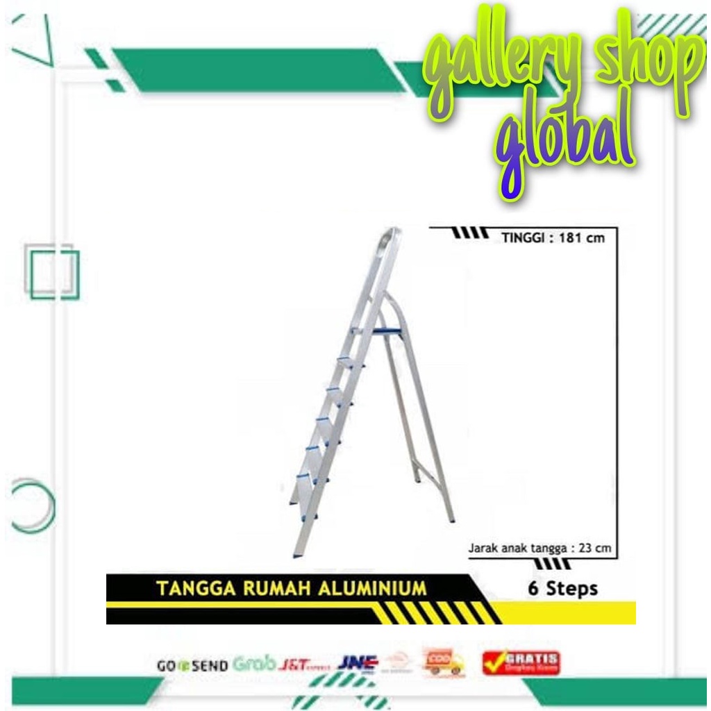 Jual TANGGA RUMAH ALUMUNIUM 6 STEP - TANGGA ALUMUNIUM 6S LADDER MOLLAR ...