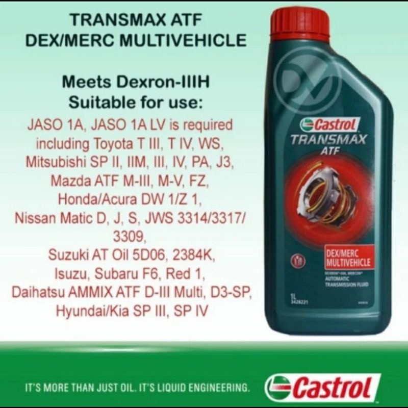 Jual CASTROL Oli ATF Transmax DEX/MERC Multivehicle/MV/Power Steering ...