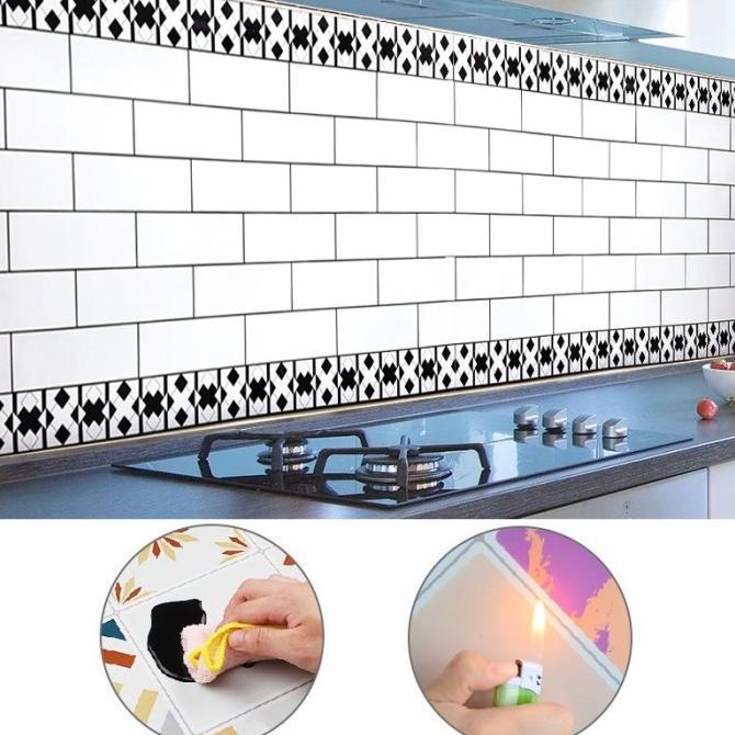 Jual Sd018 Sticker Dapur Bata Putih Wallpaper Dapur 5M X 60Cm Stiker ...