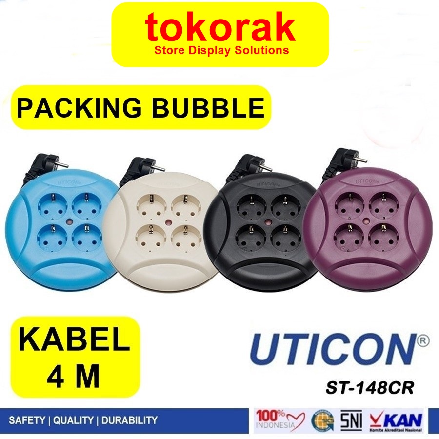 Jual UTICON KABEL ROLL 4 METER 4 LUBANG UFO ST 148CR UTICON STOP KONTAK ...