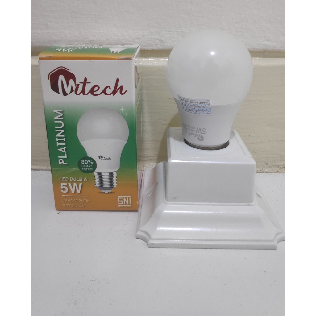 Jual MITECH PLATINUM LAMPU LED A BULB 5 WATT CAHAYA PUTIH 6500K SNI ...