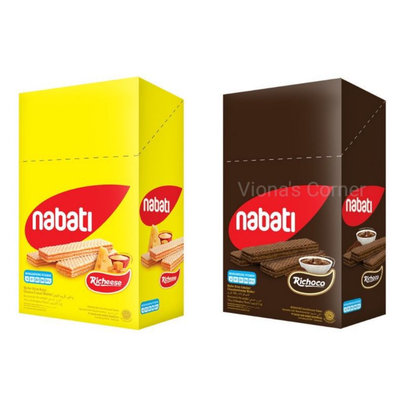 Jual Richoco Nabati Chocolate Wafer Coklat 7gram ( 1 pack isi 20 pcs ) | Shopee Indonesia