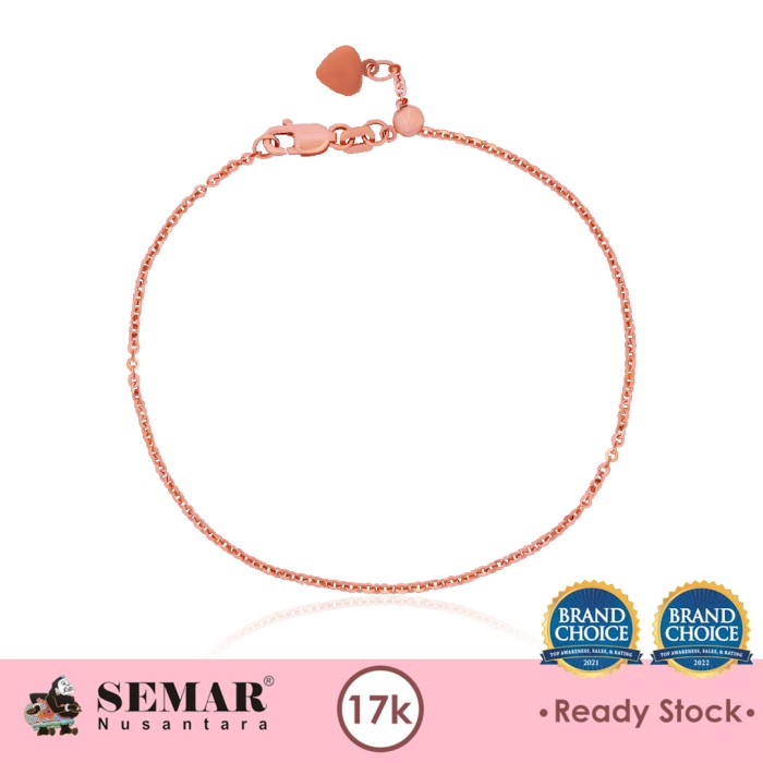 Jual Gelang Emas Lorenia Serut Love Rose Gold 17K Semar Nusantara ...