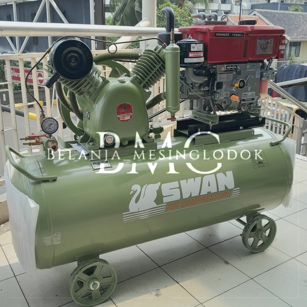 Jual Kompresor Angin swan 5 HP PK High Pressure hwp 205 + Yanmar TF 65 ...