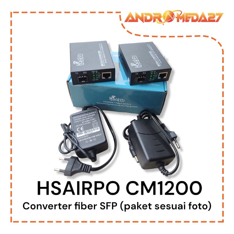 Jual HS AIRPO CM1200 SFP GIGABITE MEDIA CONVERTER NON SFP | Shopee ...