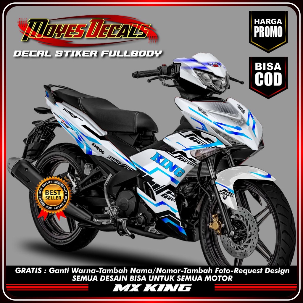 Jual Decal Sticker Yamaha Mx King Old/New Motif Matrixlinne Putih Biru ...