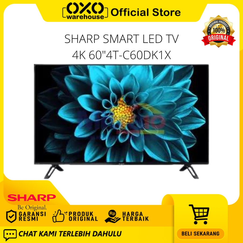 Jual Sharp LED tV 4T-C60DK1X 60 Inch 4K Ultra-HD Resolution with HDR ...
