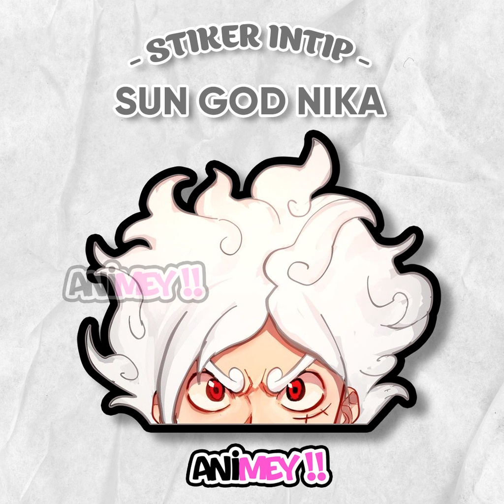 Jual Stiker Intip Luffy Sun God Nika / Sticker Anime Waterproof ...