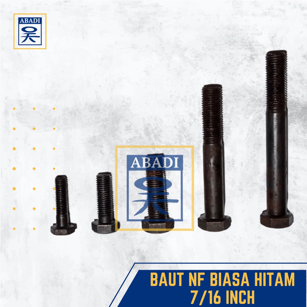 Jual BAUT NF BIASA HITAM 7/16 X 1 INCH - 4 INCH | Shopee Indonesia