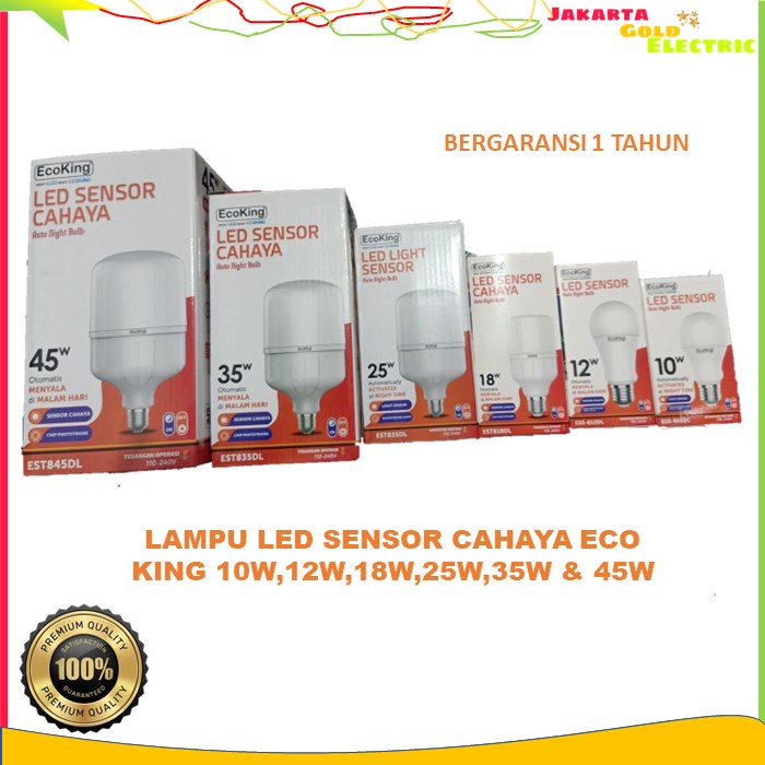 Jual LAMPU LED SENSOR CAHAYA LAMPU GELAP MENYALA LIGHT SENSOR 10W,12W,18W,25W,35W,45W ECOKING ...