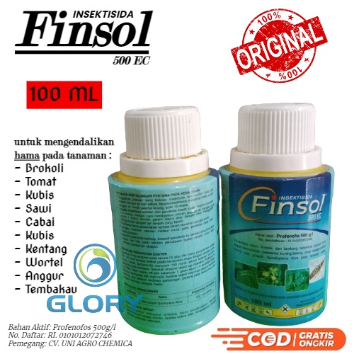 Jual Insektisida Finsol 500EC 100MLPestisida Obat Racun Semprot Pembasmi Hama Ulat Grayak Daun ...