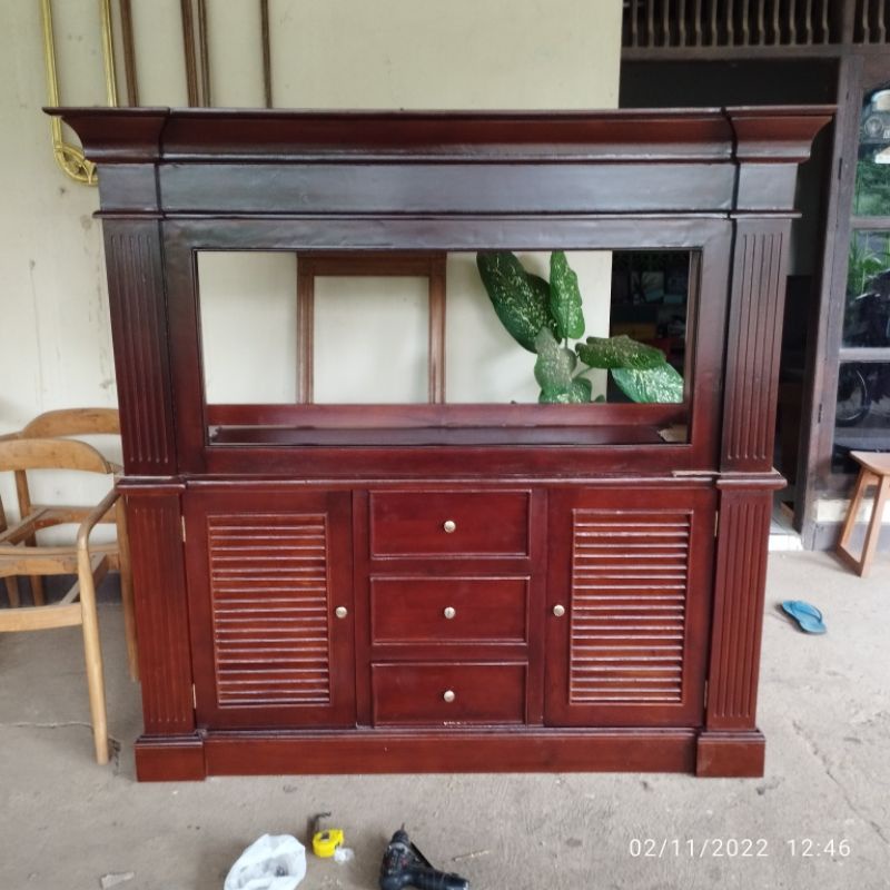 Jual kabinet aquarium kayu jati minimalis 160 cm | Shopee Indonesia
