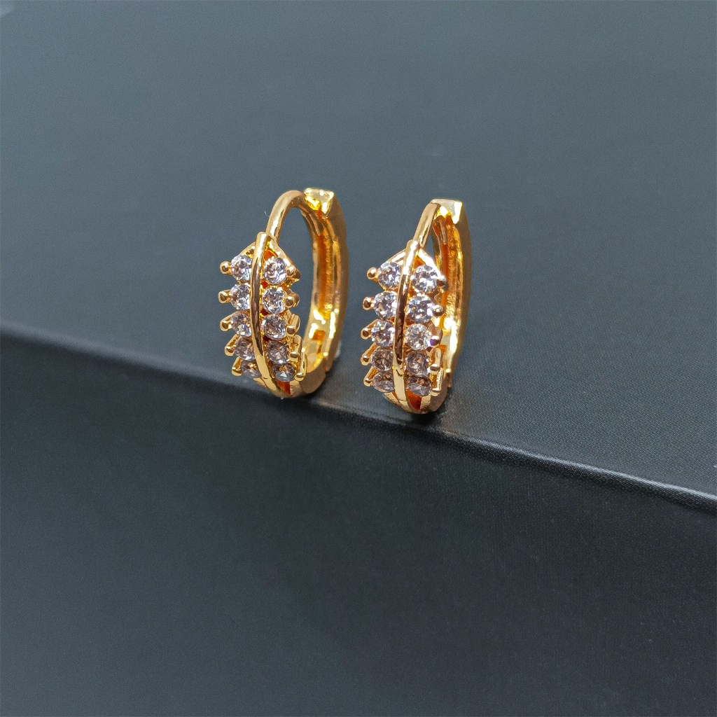 Jual Anting Titanium Wanita Tusuk Lapis Emas Fashion Aksesoris Korea ...