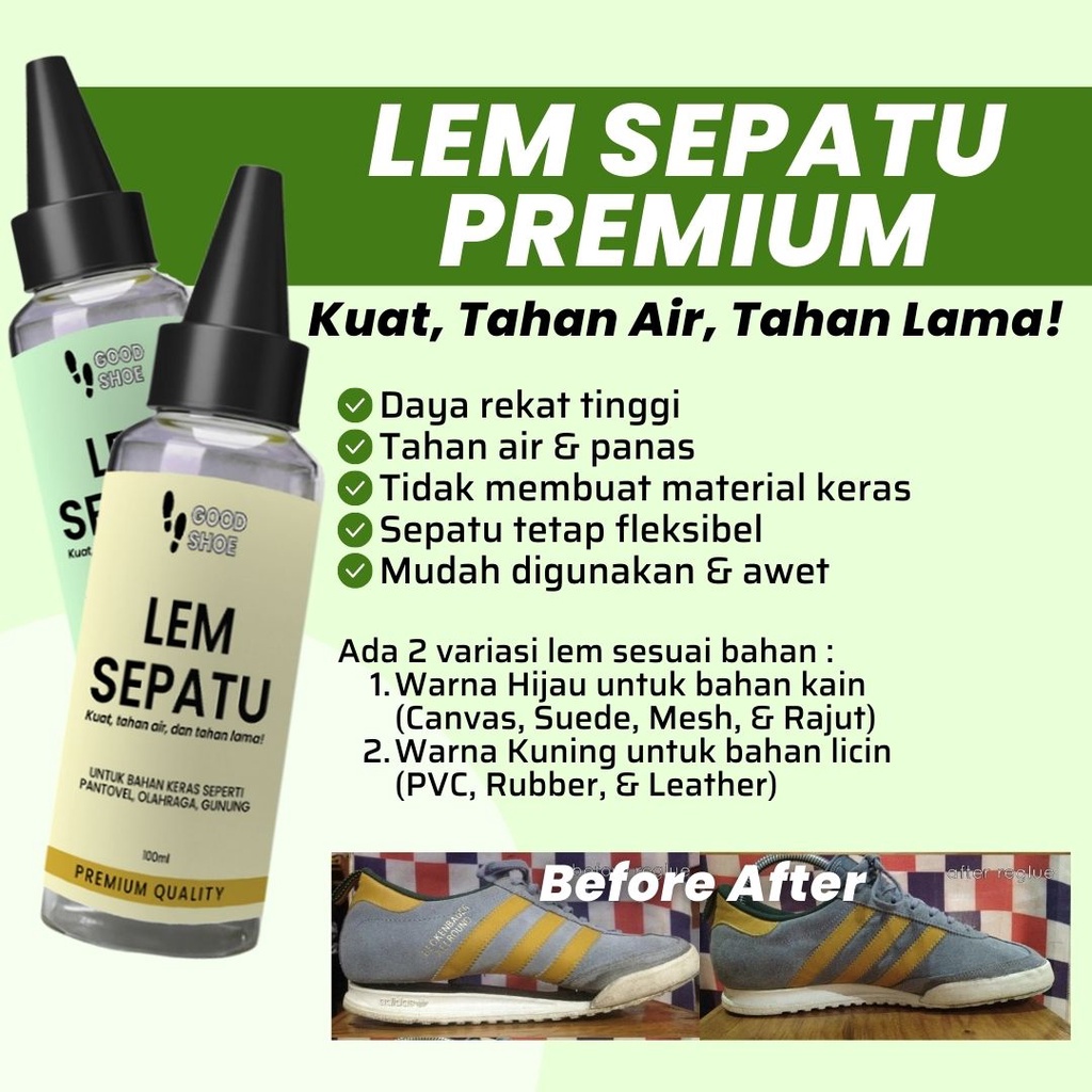 Jual Lem Sepatu Super Kuat Tahan Air Khusus Kulit Perekat Perawatan Sol ...