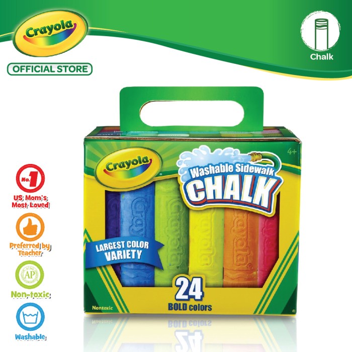 Jual [COD] Crayola Sidewalk Chalk - 24 Color | Shopee Indonesia