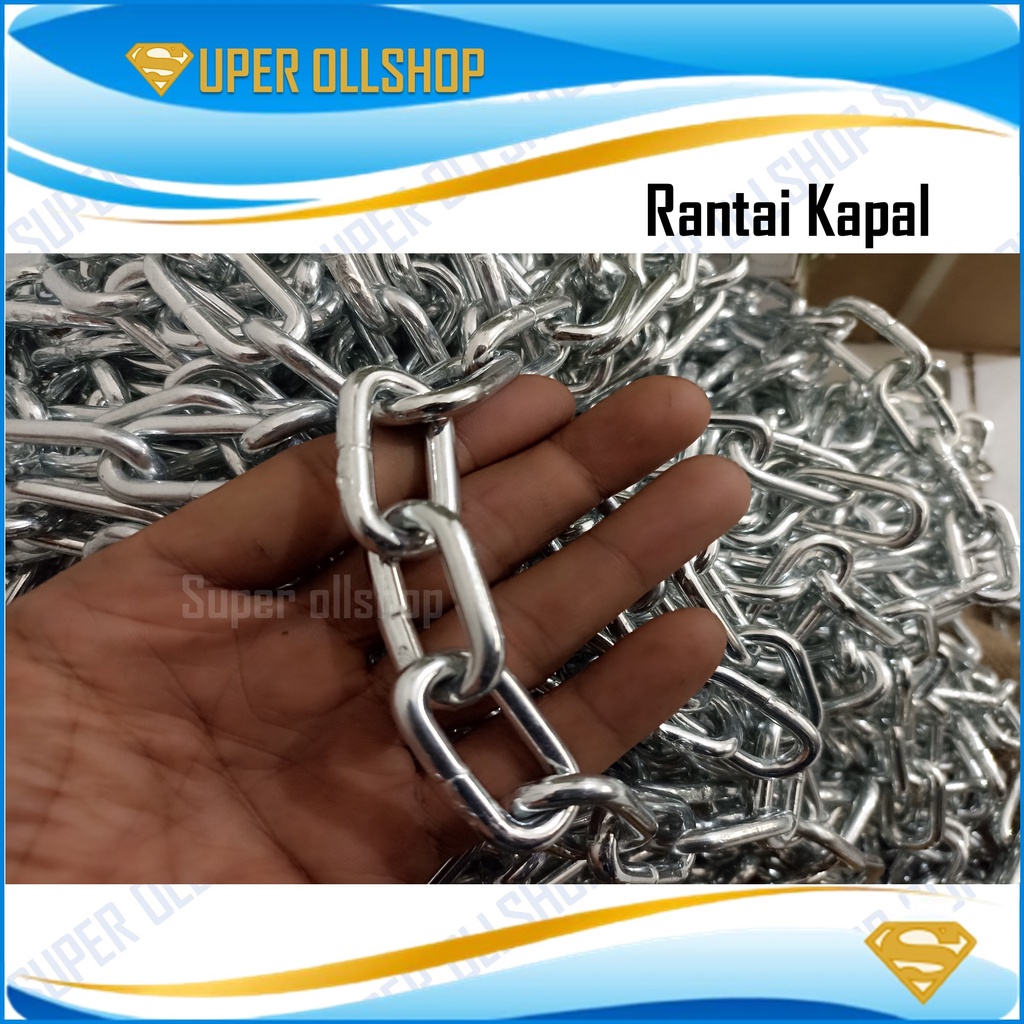 Jual Rantai Besi Kapal Kecil 3/16 5 MM / Rantai Kapal 3/16 5 MM ...