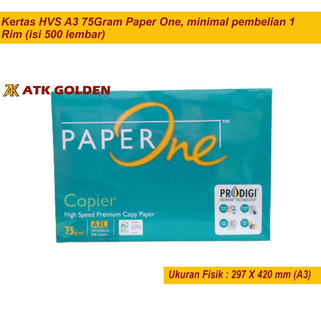 Jual kertas HVS A3 75gr Paper One | Shopee Indonesia