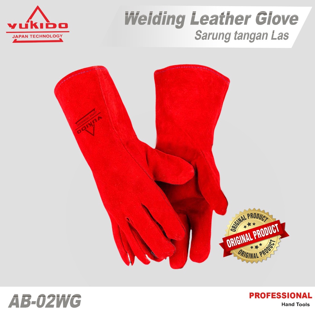 Jual NEW Sarung Tangan Las Kulit Merah SAFETY GLOVE 14 inch | Shopee ...
