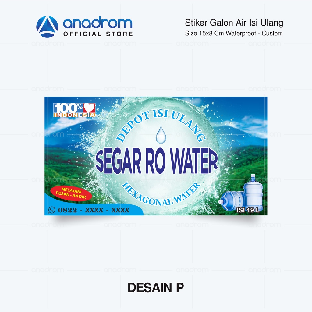 Jual Stiker Galon Air Isi Ulang | Stiker Galon Anti Air | Anadrom 3164 ...
