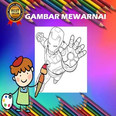 Jual Gambar Sketsa Mewarnai / Iron Man / Part 1 / Gambar Sketsa ...