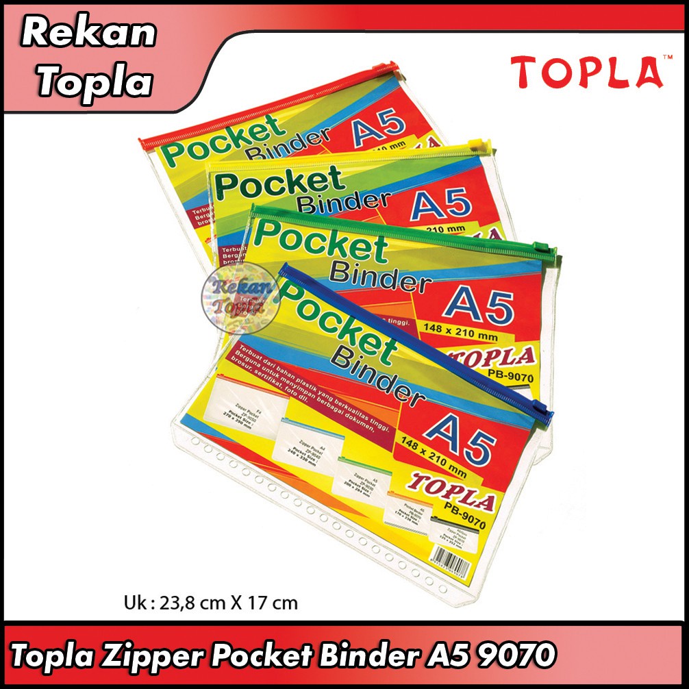 Jual Binder Pocket A5 / 20 Lubang / Zipper Pocket Binder A5 / Zipper ...