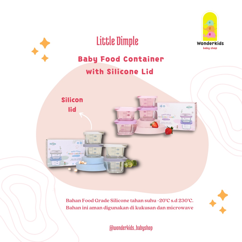 Jual LITTLE DIMPLE - Baby Food Container with Silicone | Shopee Indonesia