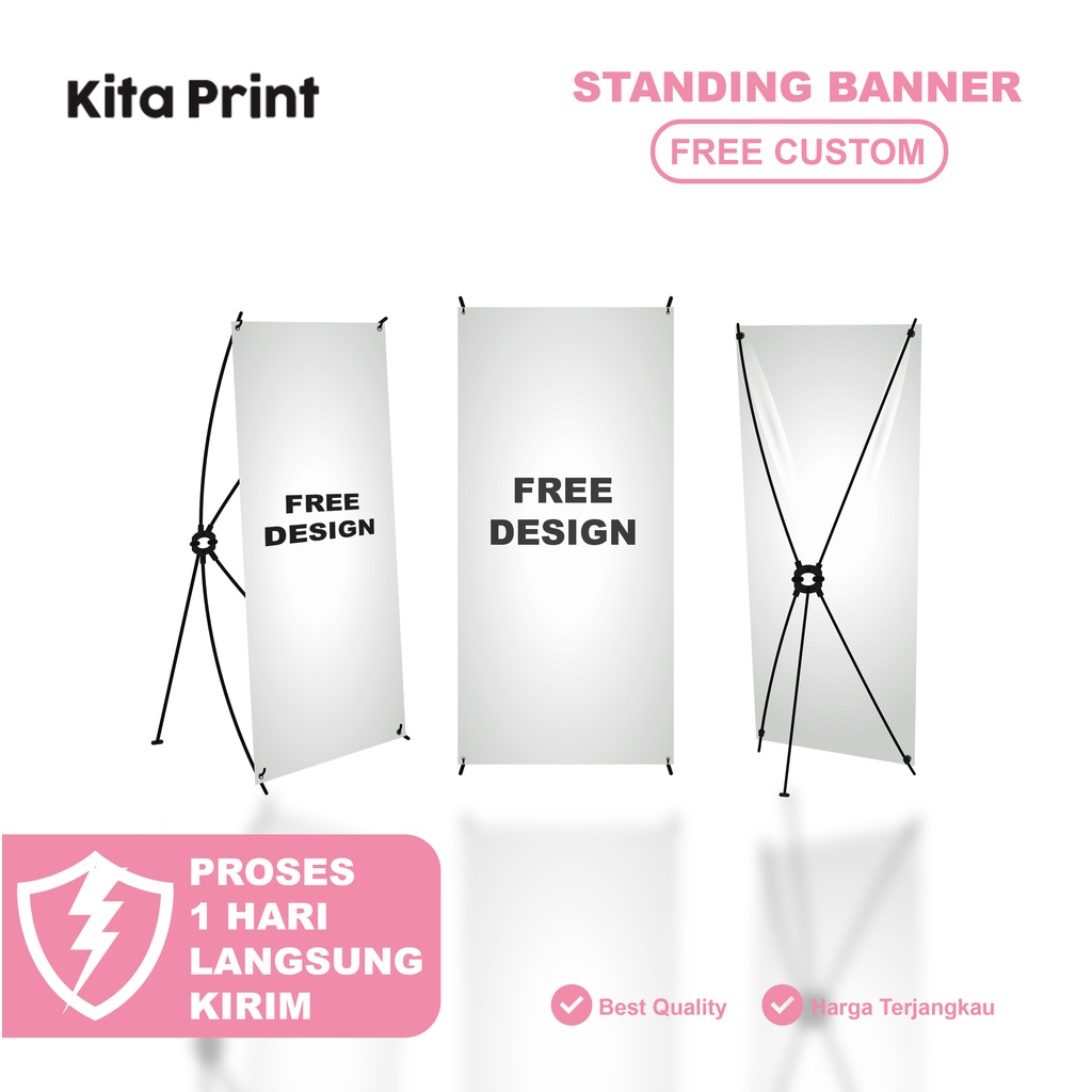 Jual Cetak Standing Banner Spanduk Xbanner 60 x 160 cm Custom Roll Up ...