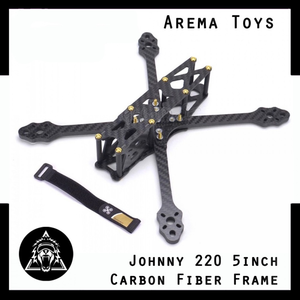 Jual Johnny 220 5inch Carbon Fiber Frame 5 inch 220mm Gold Screw Arm ...