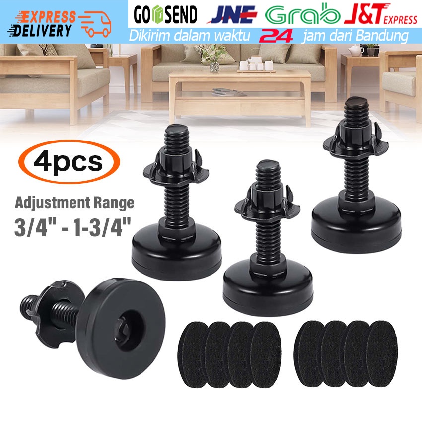 Jual 4PCS Kaki Sofa Stabil Hitam Untuk Spring Bed Sofa Kursi Meja ...